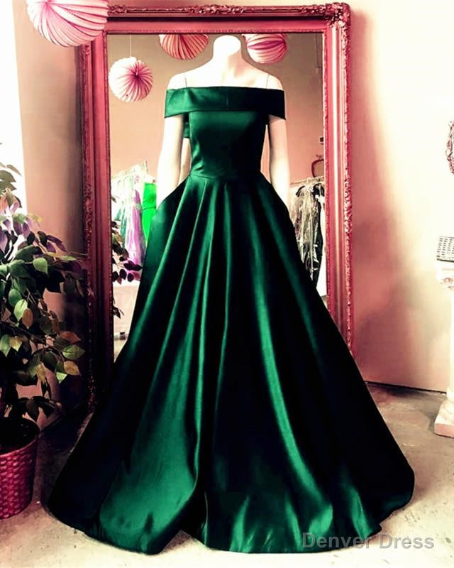 Simple Satin Off The Shoulder Long Prom Dress Ball Gowns – Denver Dress