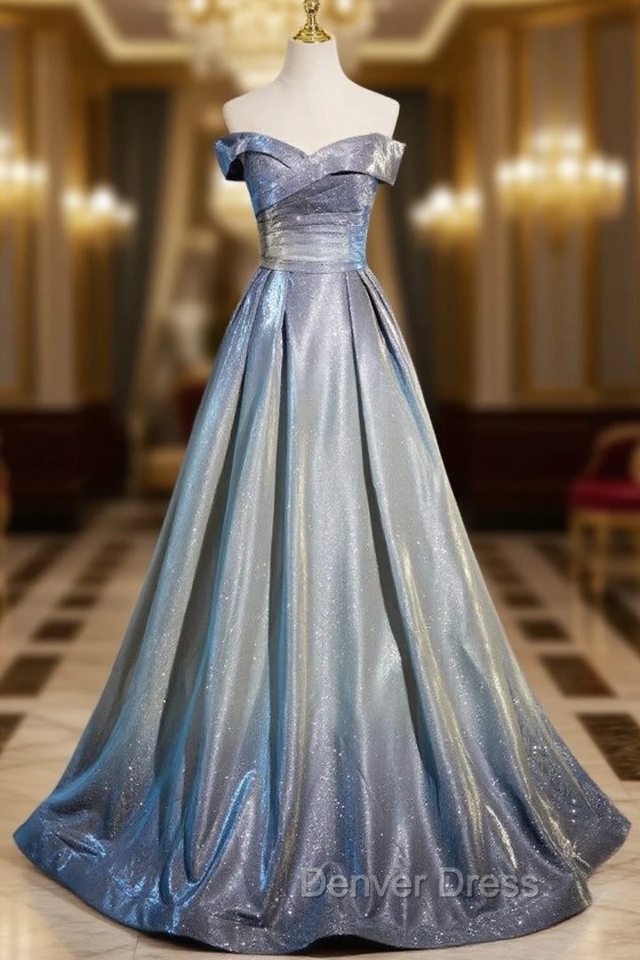 Gradient Color Off the Shoulder Prom Dresses – Denver Dress