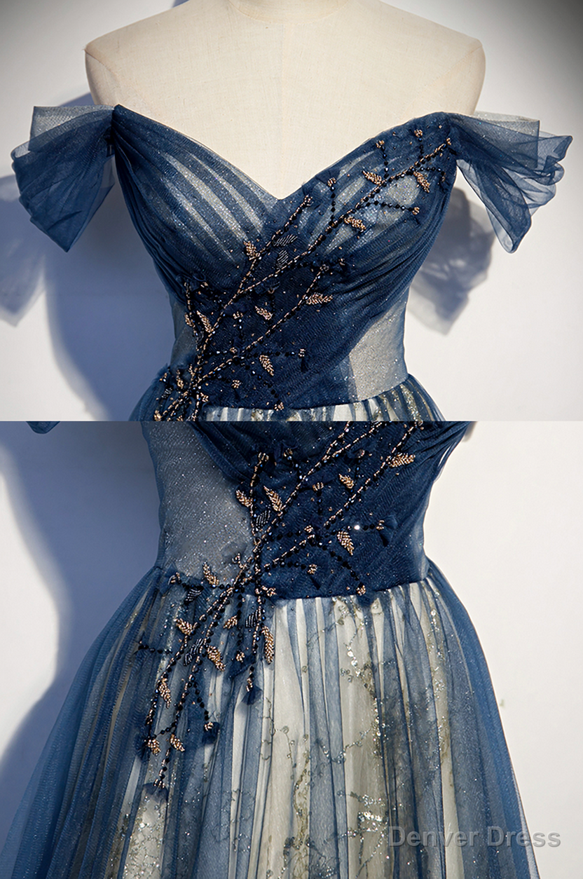 tulle long off shoulder Prom Dresses – Denver Dress