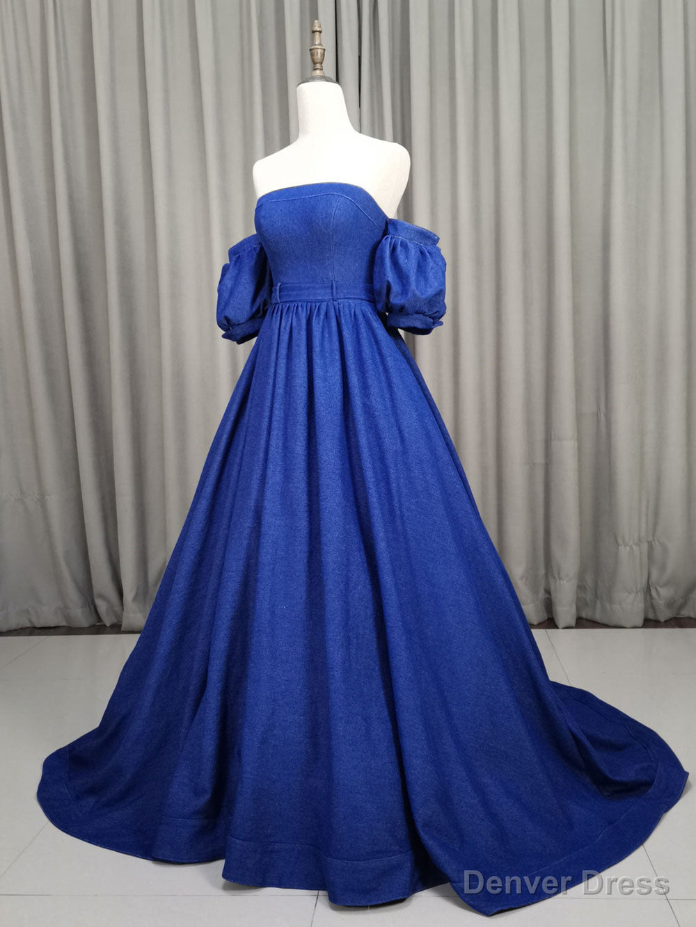 Unique Aline Blue Long Prom Dresses, Blue Long Formal Graduation Dress ...