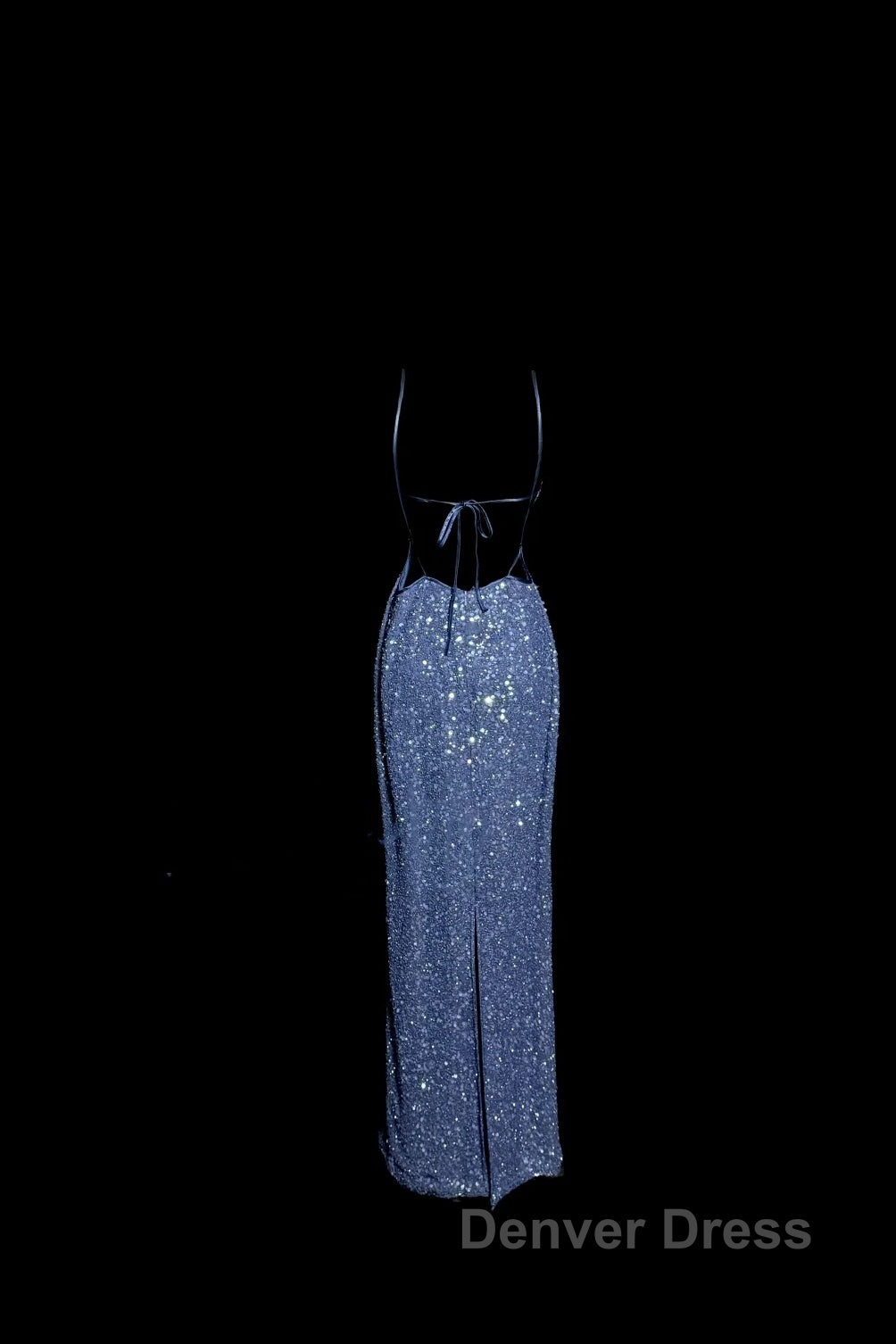 Vintage Mermaid Boat Neck Blue Sequin Backless Prom Gown Fairy Prom Dr ...
